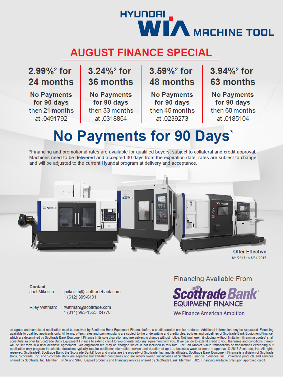 Hyundai-Wia Machine Finance Specials | WIA MACHINETOOLS